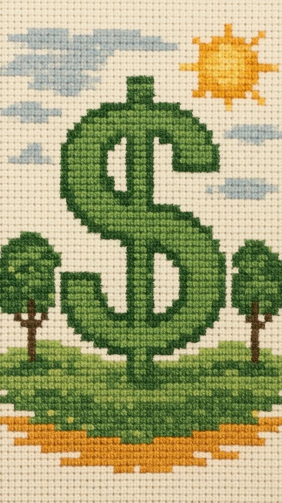 Pixelated dollar sign landscape | Free Photo Illustration - rawpixel