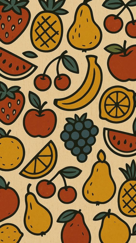 Colorful fruit pattern wallpaper | Free Photo Illustration - rawpixel
