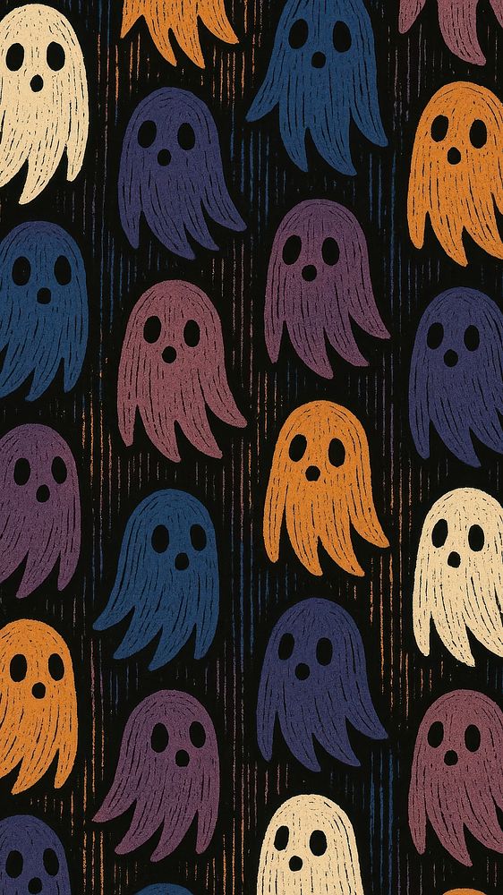 Colorful ghost pattern wallpaper | Free Photo Illustration - rawpixel