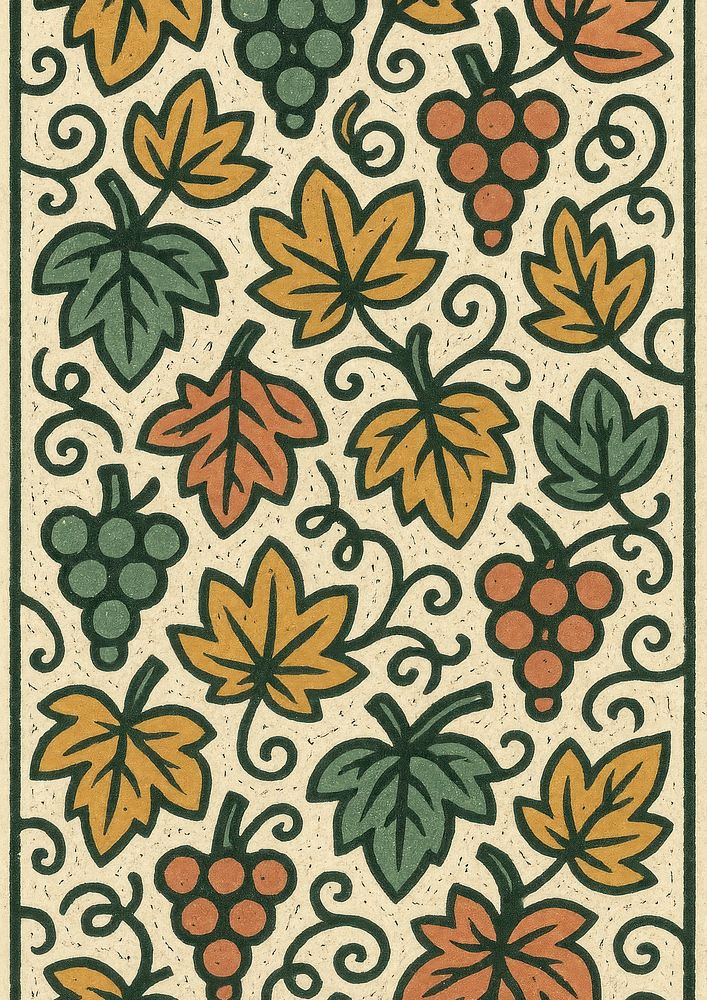 Vintage autumn grapevine pattern | Free Photo Illustration - rawpixel