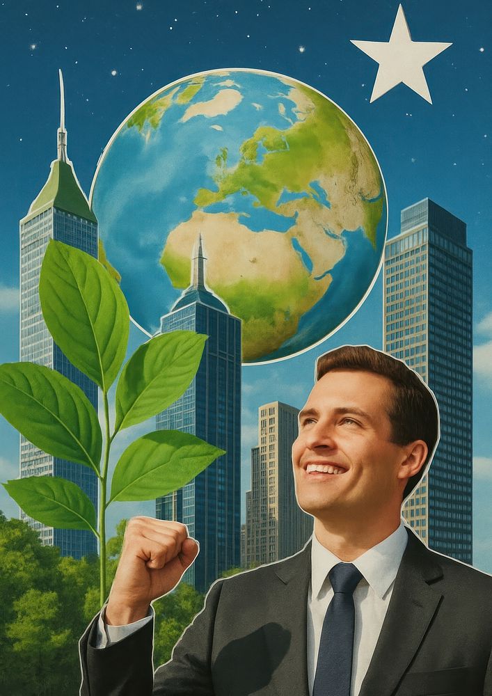 Optimistic businessman's sustainable future vision | Free Photo ...