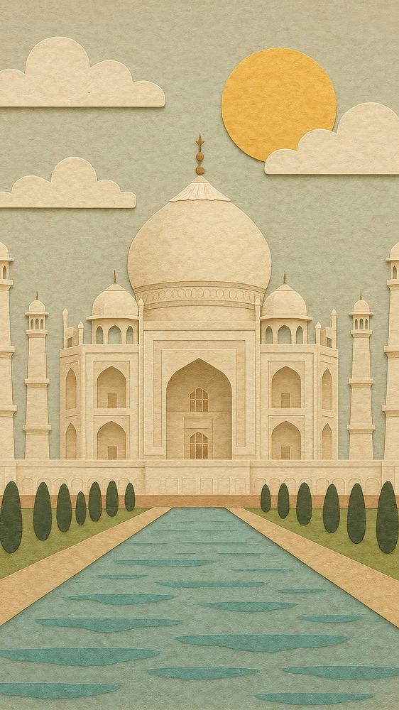 Taj Mahal paper art wallpaper | Free Photo Illustration - rawpixel