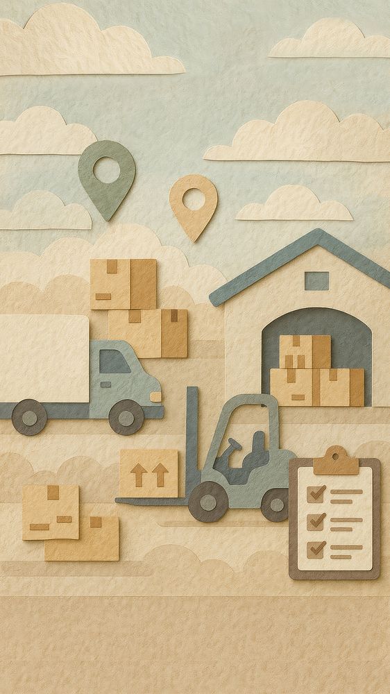 Logistics-themed paper art wallpaper | Free Photo Illustration - rawpixel
