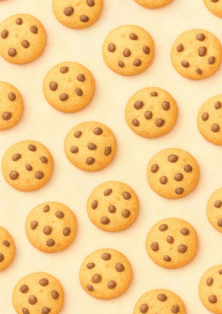 Charming chocolate chip cookie pattern | Free Photo Illustration - rawpixel