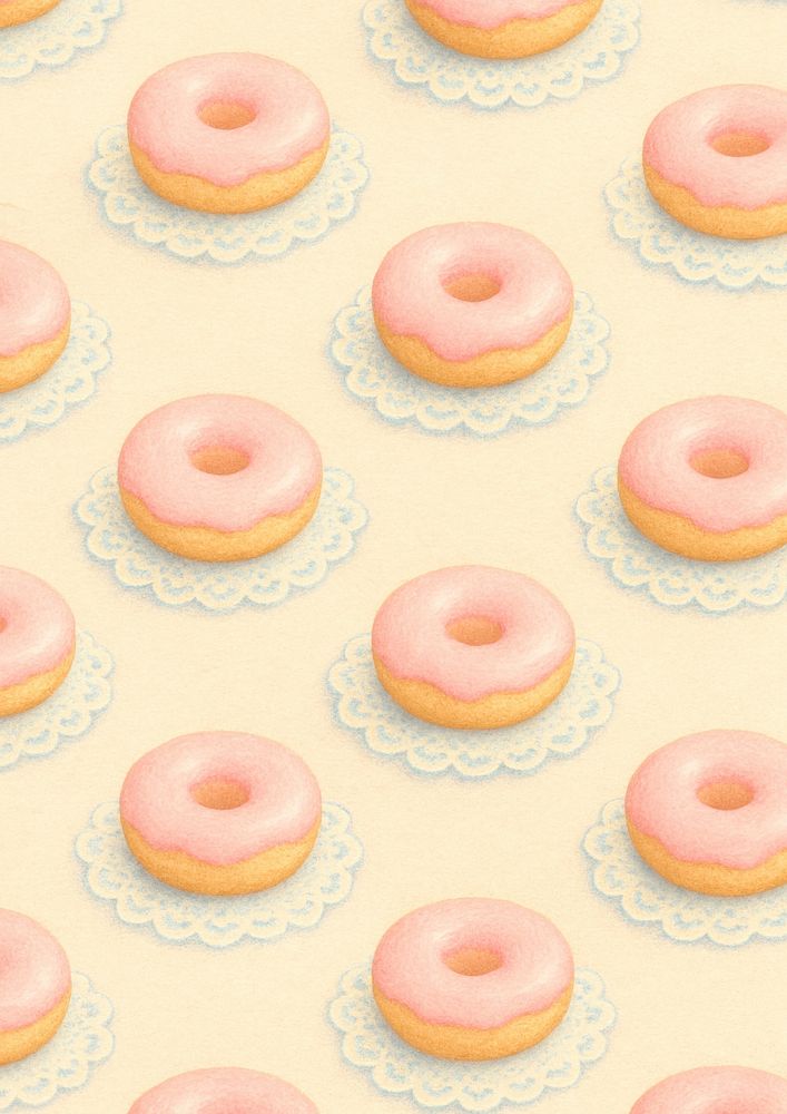 Seamless pastel donut pattern | Free Photo Illustration - rawpixel