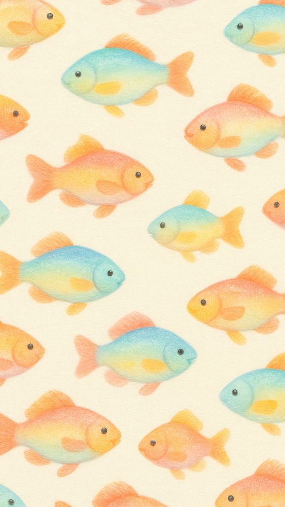 Colorful fish pattern illustration | Free Photo Illustration - rawpixel