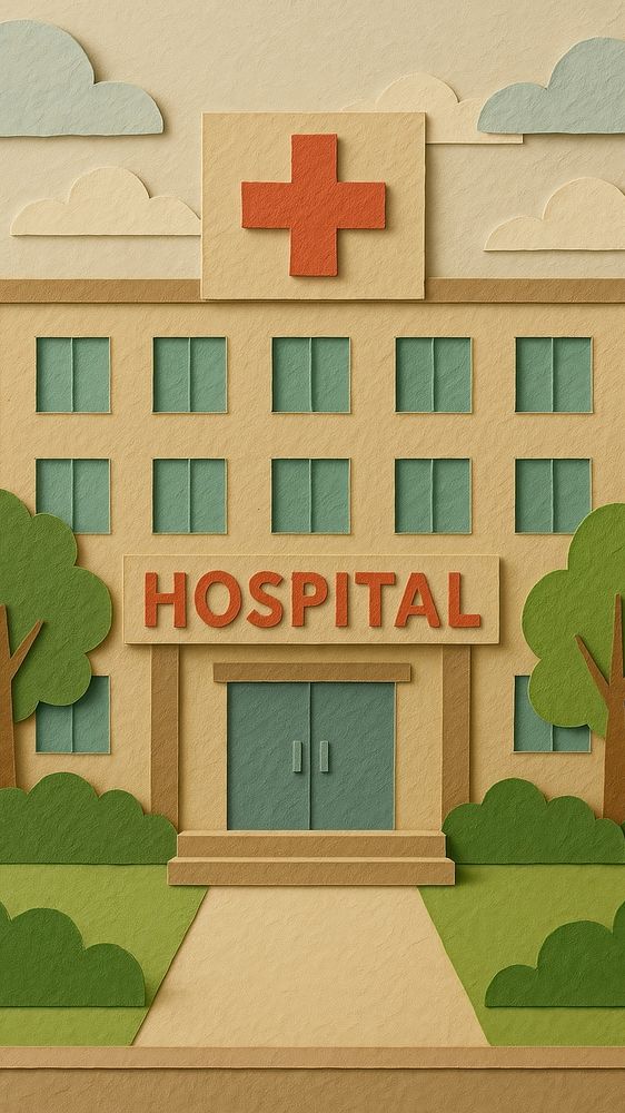 Paper-cut hospital design wallpaper | Free Photo Illustration - rawpixel