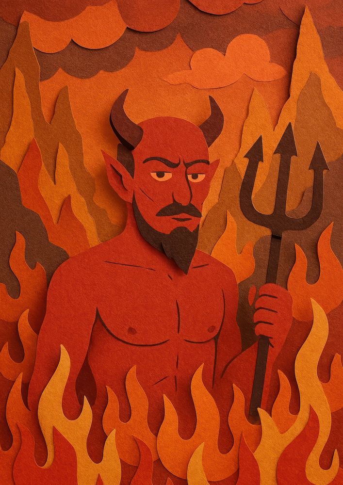 Fiery devil paper art background | Premium Photo Illustration - rawpixel