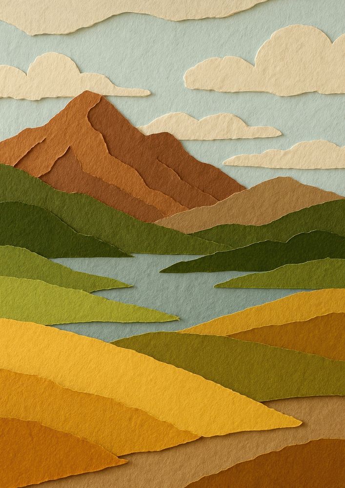 Layered paper landscape art | Free Photo Illustration - rawpixel