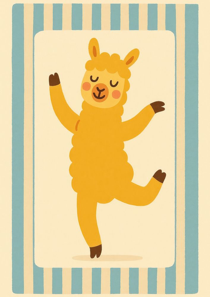 Dancing llama cartoon illustration | Free Photo Illustration - rawpixel