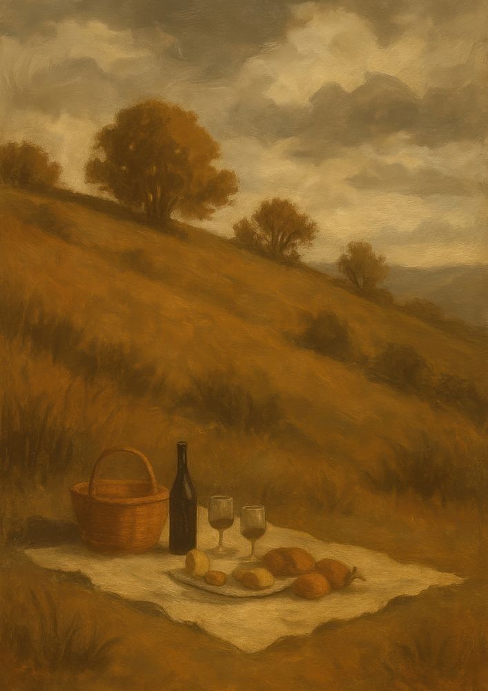 Serene autumn picnic scene | Free Photo Illustration - rawpixel
