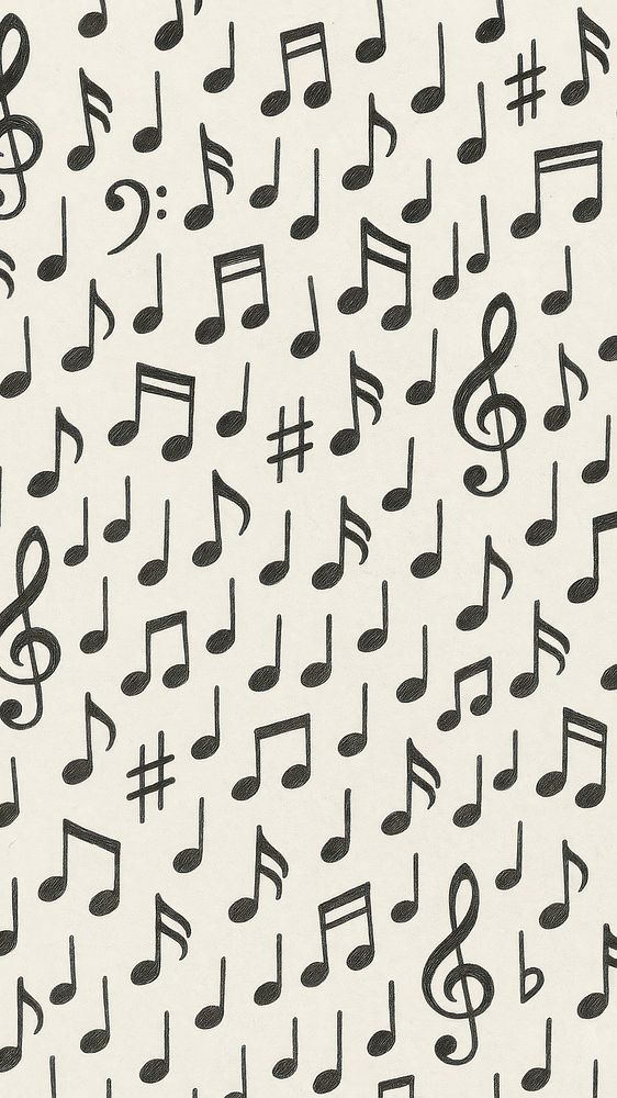 Musical notes pattern background | Free Photo Illustration - rawpixel