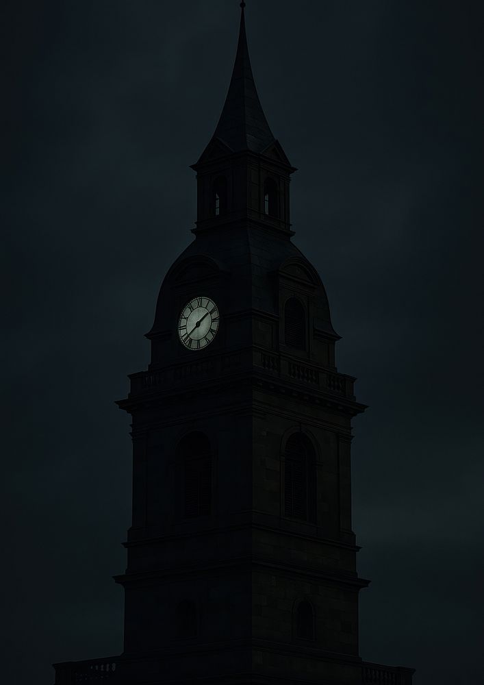 Gothic clock tower silhouette night | Free Photo - rawpixel