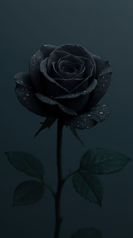 Elegant black rose with dew | Free Photo - rawpixel