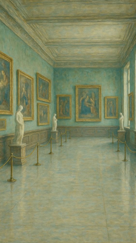 Elegant museum gallery interior | Free Photo Illustration - rawpixel