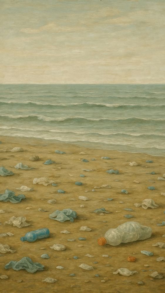 Polluted beach with plastic waste | Free Photo Illustration - rawpixel