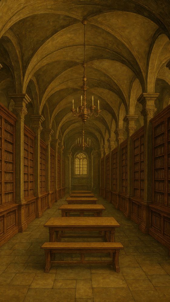 Historic library with arched ceilings | Free Photo Illustration - rawpixel