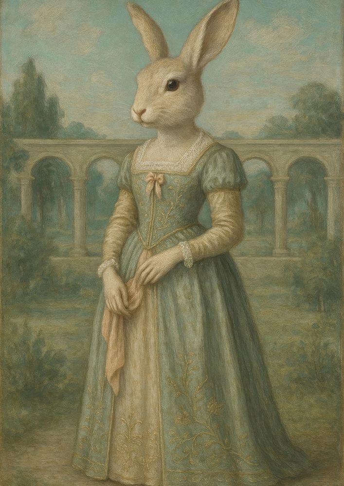 Victorian rabbit portrait fantasy illustration | Free Photo ...