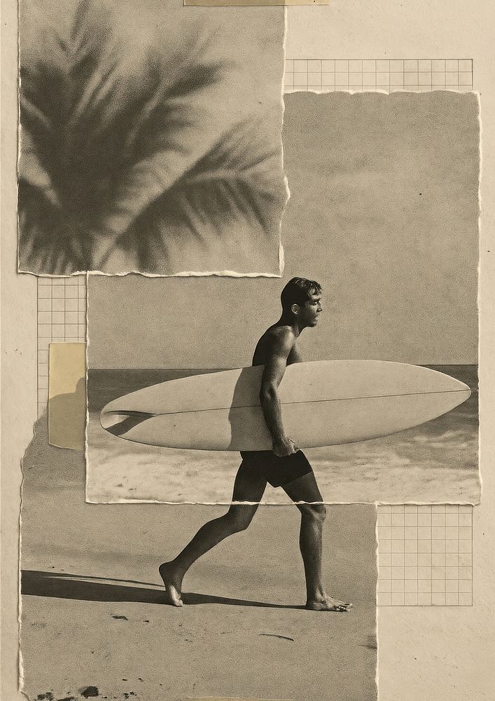 Vintage surf collage art | Free Photo - rawpixel