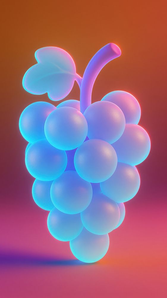 Vibrant neon grapes illustration | Free Photo Illustration - rawpixel