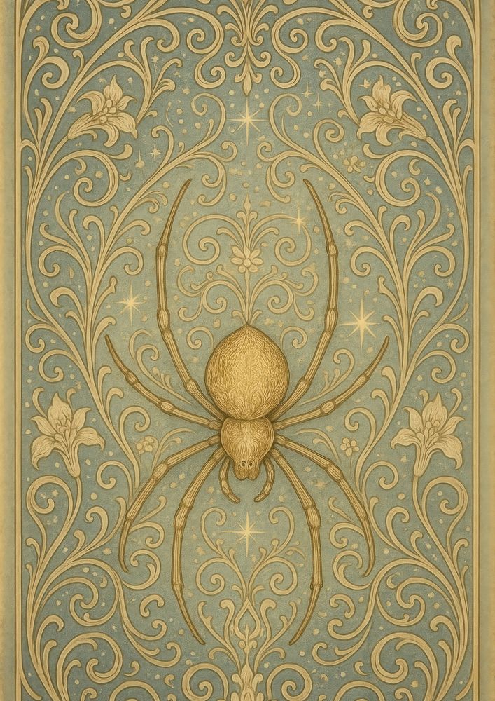 Ornate spider vintage wallpaper design | Free Photo Illustration - rawpixel