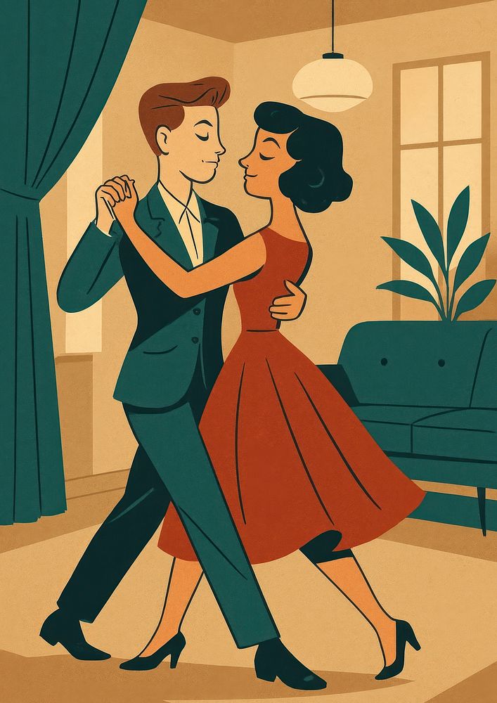 Elegant couple dancing gracefully | Free Photo Illustration - rawpixel
