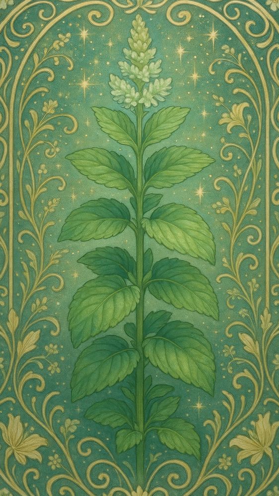 Ornate botanical illustration with stars | Free Photo Illustration ...