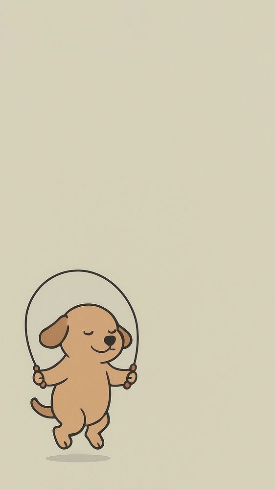 Cute dog skipping rope | Free Photo Illustration - rawpixel