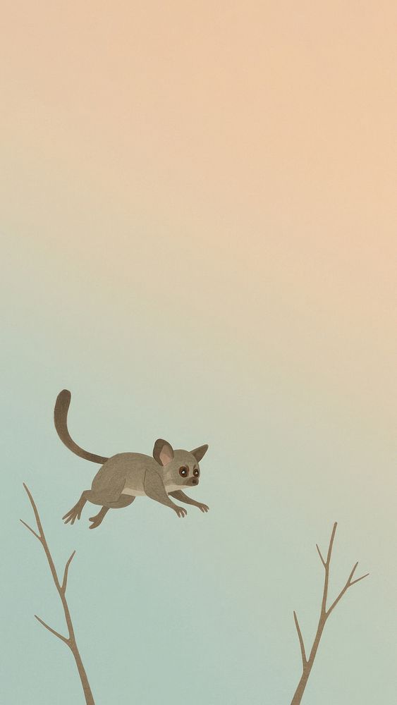 Leaping lemur pastel gradient | Free Photo Illustration - rawpixel