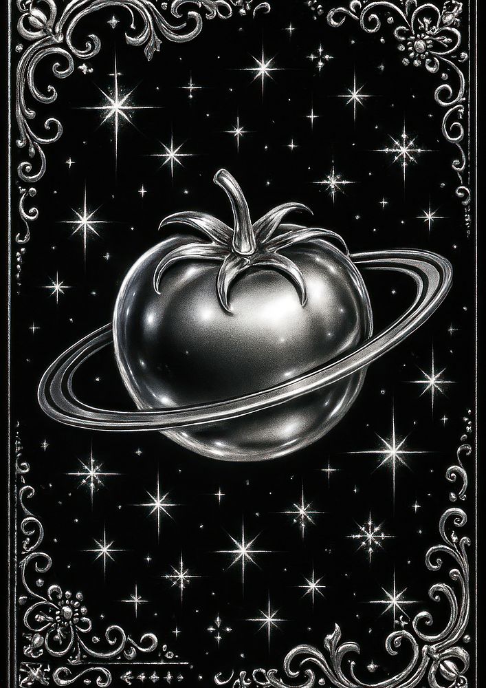 Cosmic tomato with celestial rings | Free Photo Illustration - rawpixel