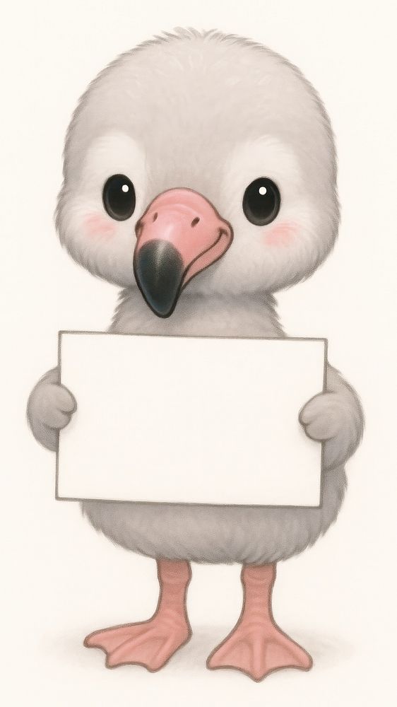 Cute fluffy bird holding sign | Free Photo Illustration - rawpixel