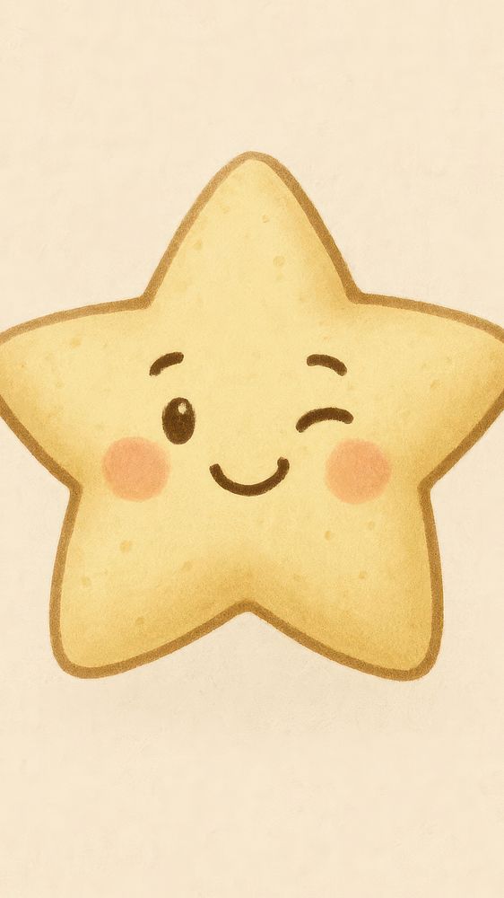 Cute star winking mobile wallpaper | Free Photo Illustration - rawpixel