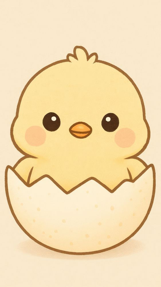 Cute chick hatching wallpaper | Free Photo Illustration - rawpixel