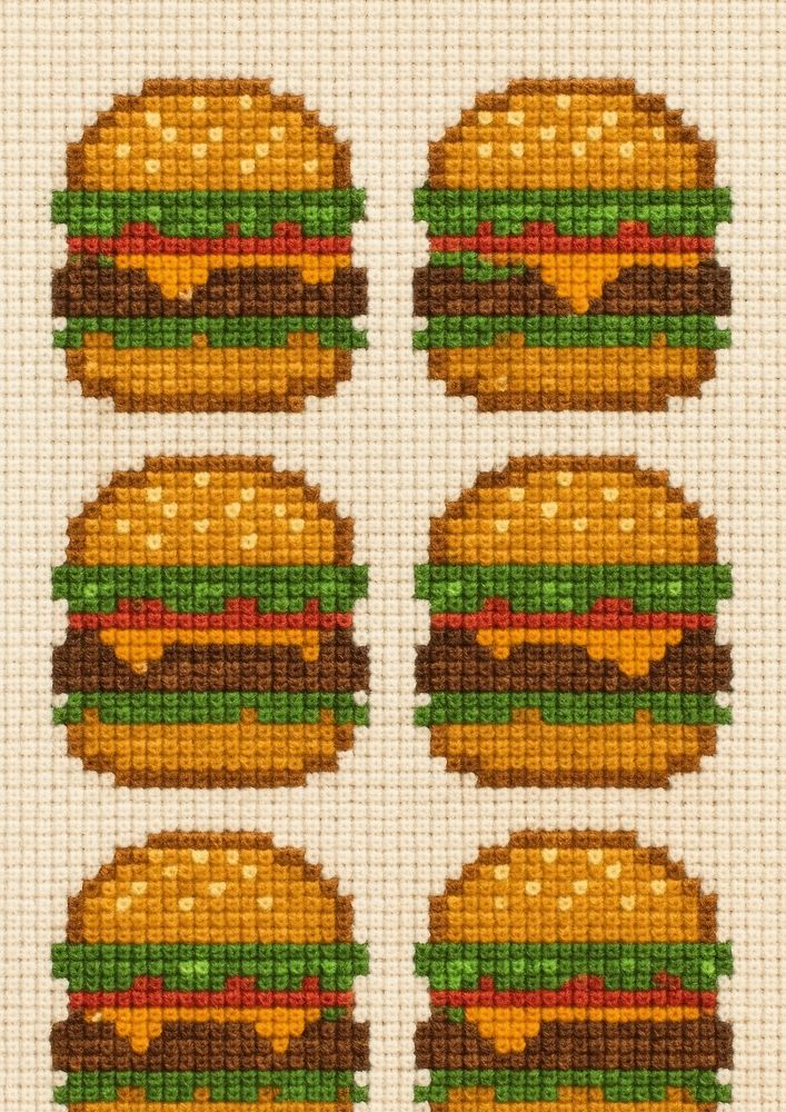 Pixelated burger pattern wallpaper | Free Photo Illustration - rawpixel