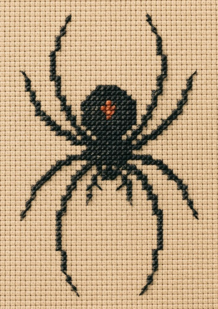 Cross-stitched spider design wallpaper | Free Photo Illustration - rawpixel