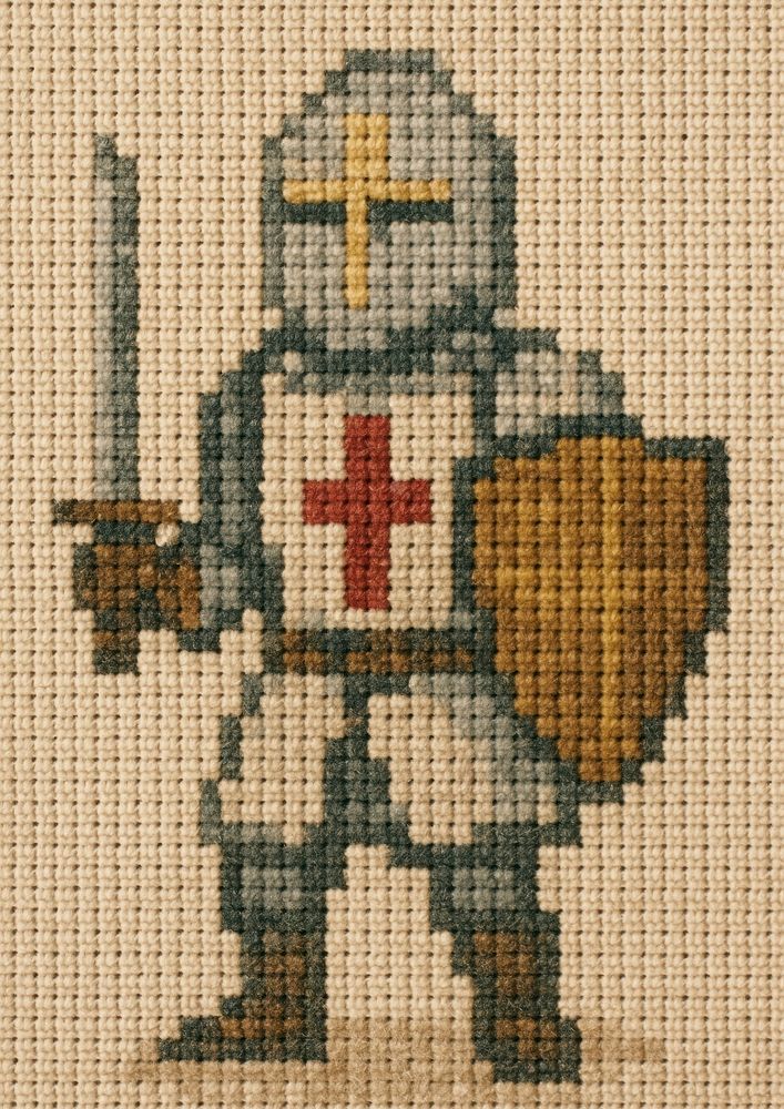 Pixelated medieval knight design | Free Photo Illustration - rawpixel