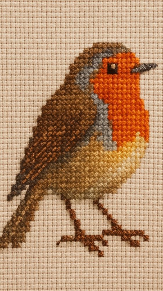 Pixelated bird cross-stitch design | Free Photo Illustration - rawpixel