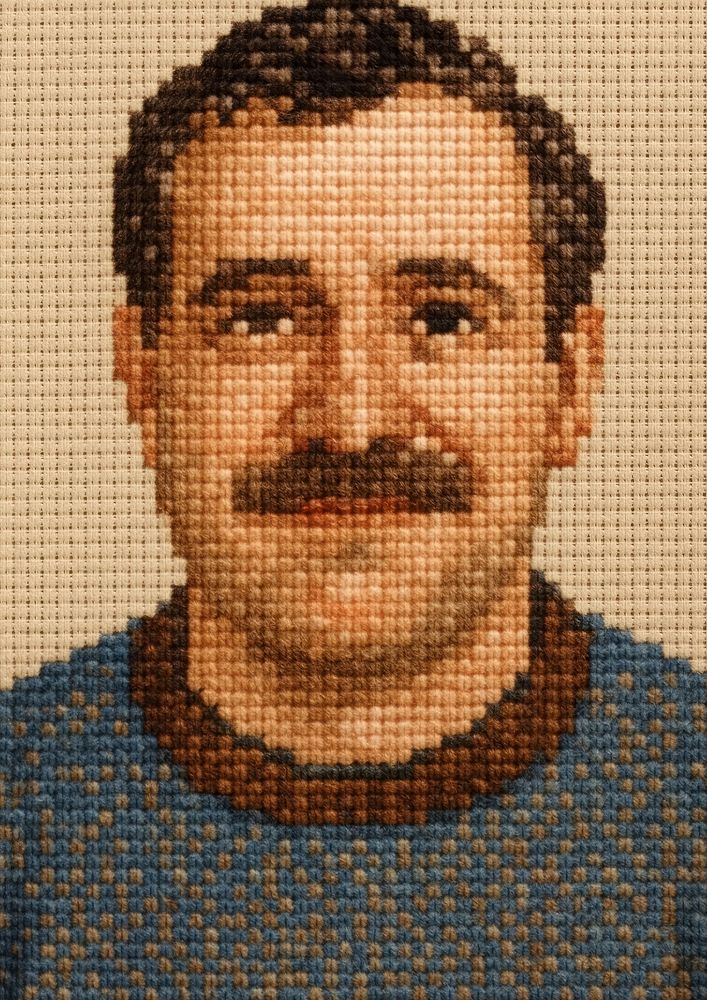 Cross-stitch portrait mobile wallpaper | Free Photo Illustration - rawpixel