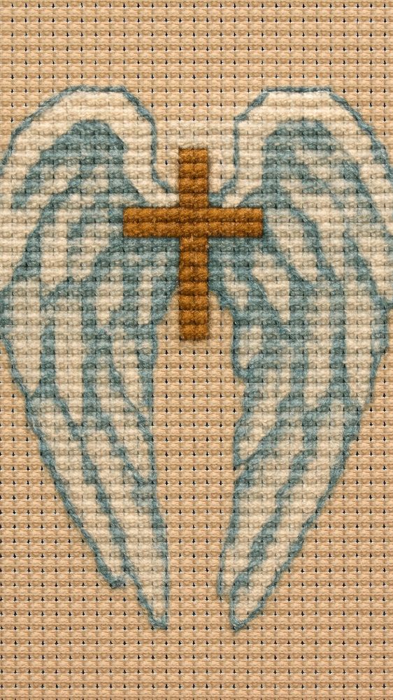 Cross-stitch angel wings design | Free Photo Illustration - rawpixel