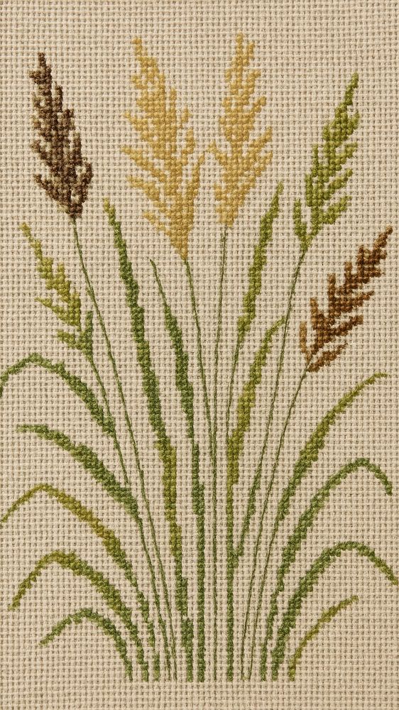 Rustic embroidered wheat design | Free Photo Illustration - rawpixel