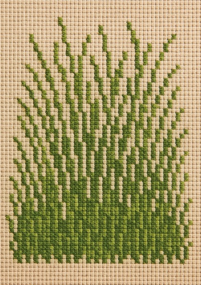 Green cross-stitch grass pattern | Free Photo Illustration - rawpixel
