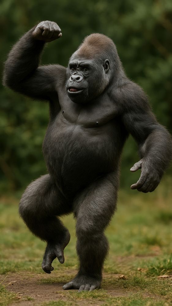 Gorilla dancing in nature | Free Photo - rawpixel