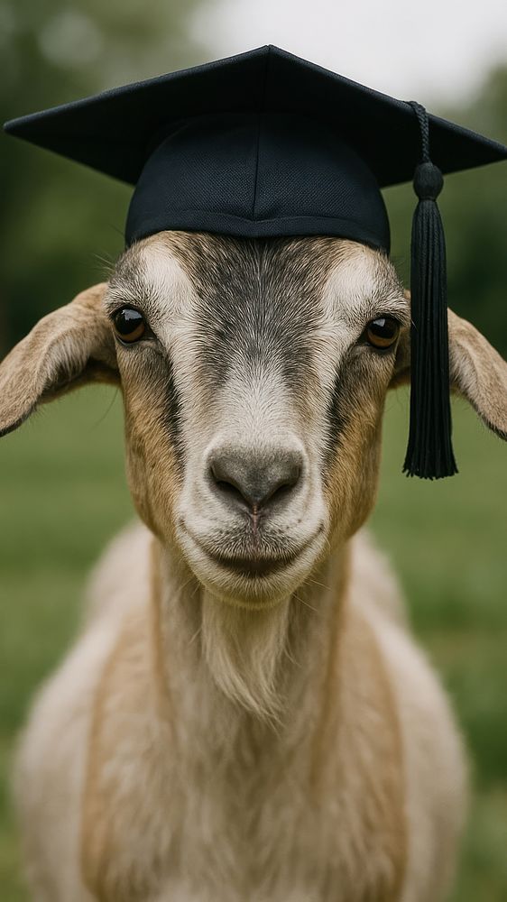 Goat wearing graduation cap outdoors | Free Photo - rawpixel