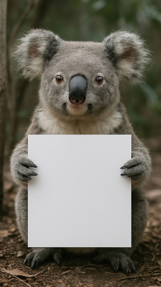 Koala holding blank sign | Free Photo - rawpixel
