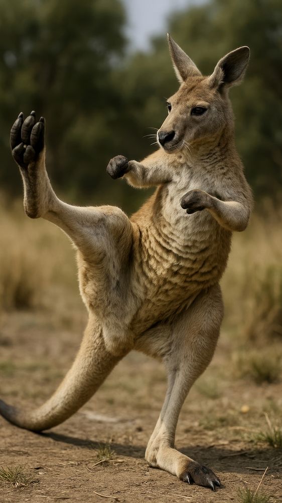 Kangaroo displaying playful kick | Free Photo - rawpixel