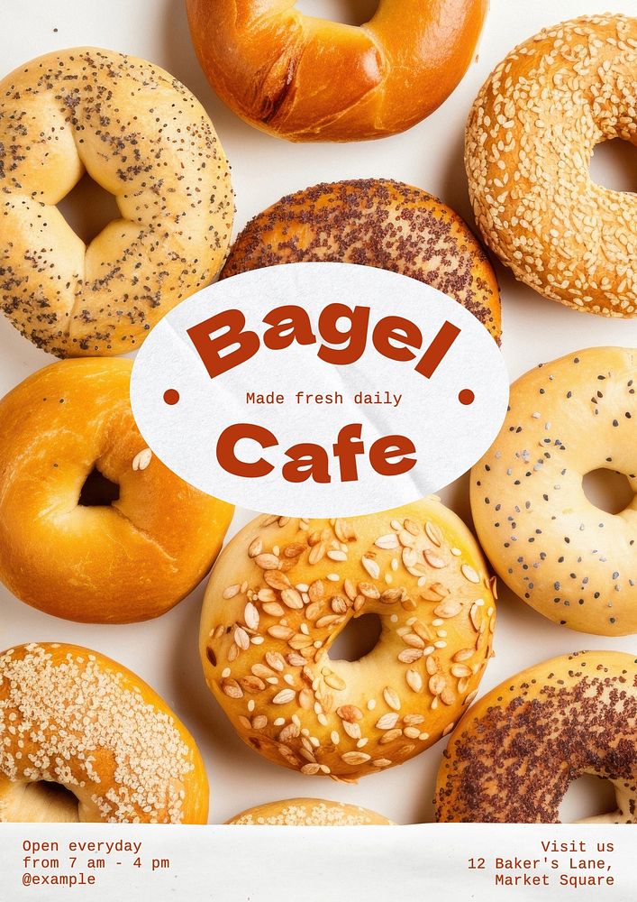 Fresh bagels daily delight template | Free Photo - rawpixel