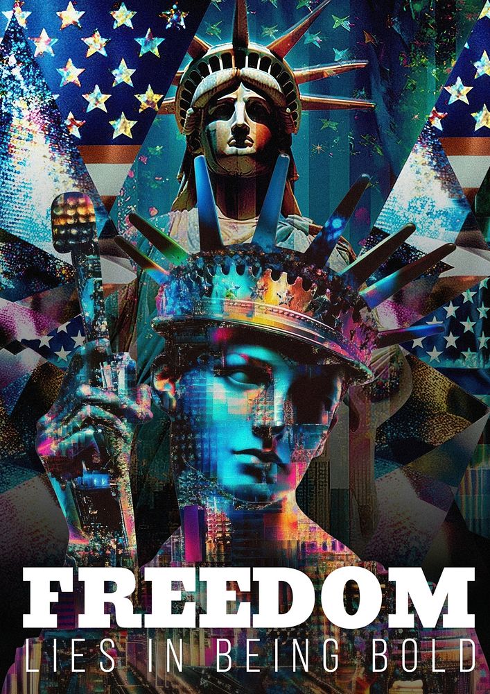 Bold artistic Statue Liberty template | Free Photo - rawpixel