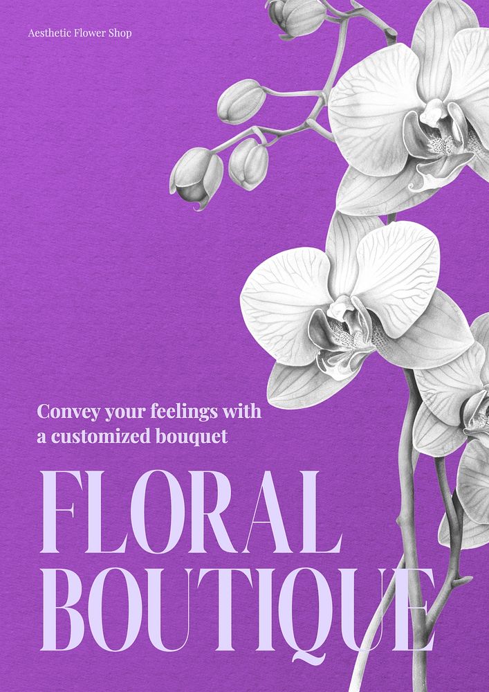 Elegant floral boutique advertisement template | Free Photo - rawpixel