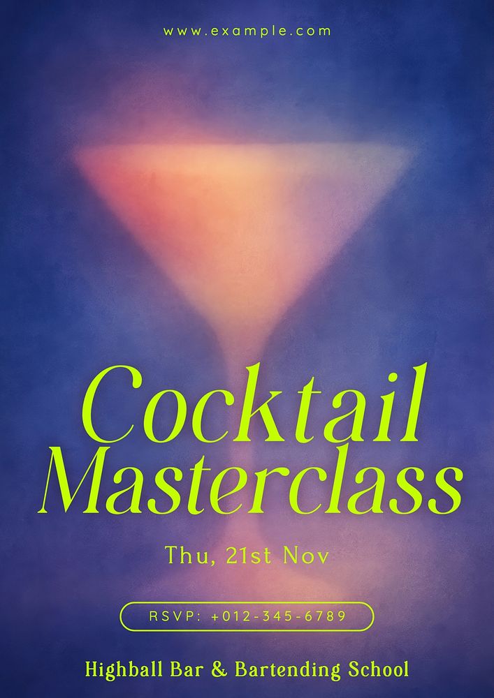 Vibrant cocktail masterclass poster template | Free Photo - rawpixel
