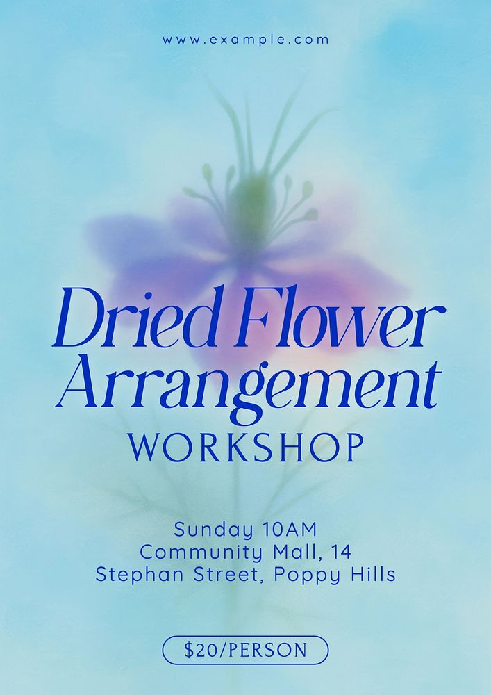 Elegant floral workshop invitation template | Free Photo - rawpixel